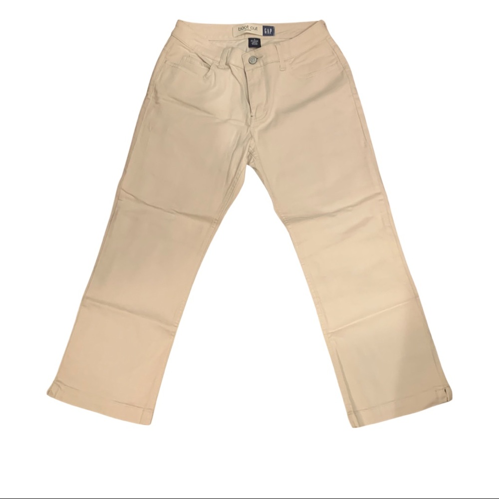 Gap Boot Cut Stretch Cotton Tan 22" Capri Pants Size … - Gem